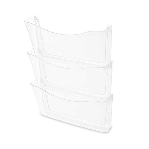 Rubbermaid Unbreakable Expandable Three-Pocket Wall File Set, Clear ...