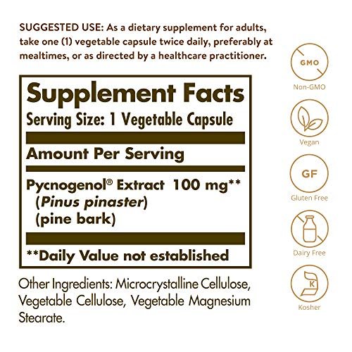 Solgar - Pycnogenol 100 Mg, 30 Vegetable Capsules - Imported Products ...