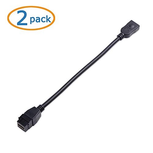 Cable Matters 2-Pack Hdmi Keystone Jack Pigtail Cable In Black - 8 ...