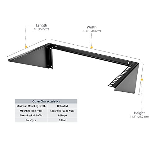 Startech.Com 6U Wall Mount Patch Panel Bracket 19 In Steel - Vertical Mounting Bracket For ...