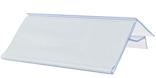 Glass Shelf Label Holders with Inserts Fits 1/4" to 3/8" Glass Shelving ...