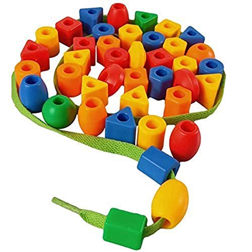 Rainbow Toyfrog Lacing Beads For Toddlers (60 Stringing Beads,4 Strings ...