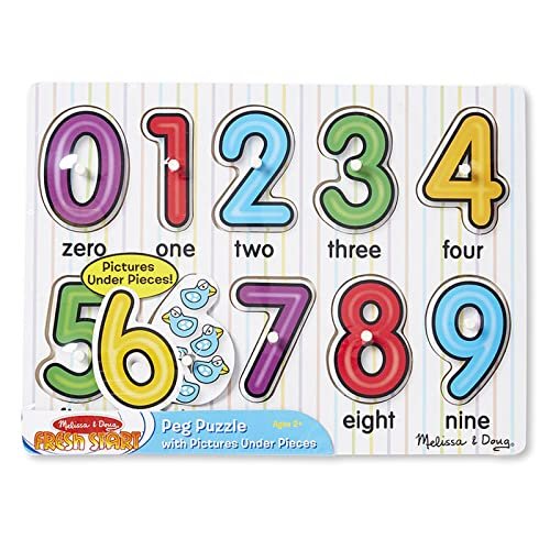 Melissa & Doug See-Inside Numbers Wooden Peg Puzzle (10 Pcs) - Imported ...