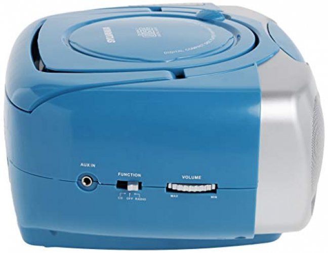 Sylvania Srcd243 Portable Cd Player With Am/Fm Radio, Boombox (Blue ...