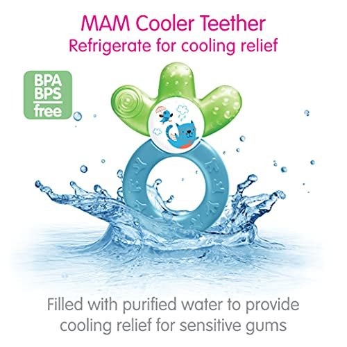 MAM Cooler Teether, Baby Teethers, Purified Water-Filled Baby Teether ...