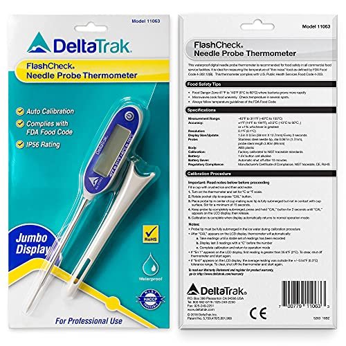DeltaTrak 11063 FlashCheck Jumbo Display Auto-Cal Needle Probe ...