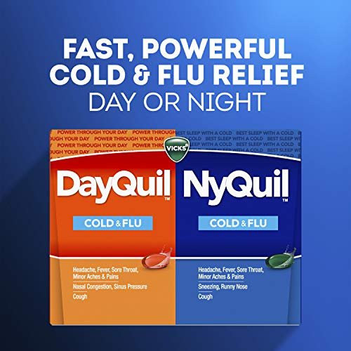 Vicks Dayquil And Nyquil Combo Pack, Cold & Flu Medicine, Powerful Multi-Symptom Daytime And ...