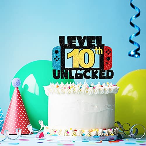 10 Level Unlocked Birthday Cake Topper - 10Th Happy Birthday Gamepad ...