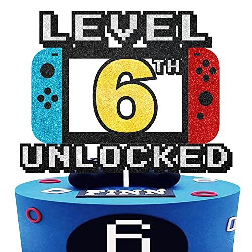 Level 6th Unlocked Cake Topper - Level 6th game Sign Theme Party ...
