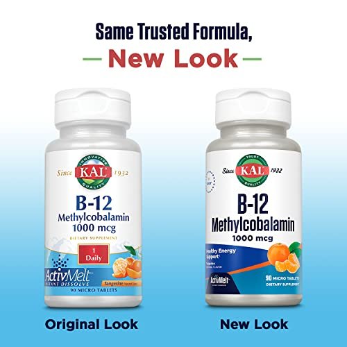 Kal B-12 Methylcobalamin Activmelt 1000 Mcg | Natural Tangerine Flavor ...