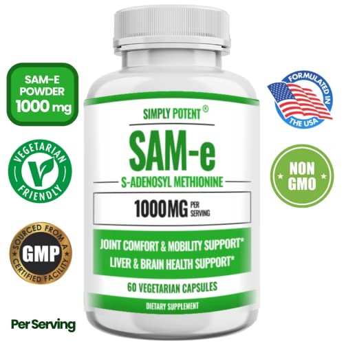 Simply Potent Sam-E Same Or Sam E 500Mg, Vegan Guten Free Joint Health ...