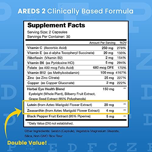 Eye Vitamins With Lutein And Zeaxanthin - Areds 2 Formula For Macular ...