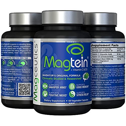Magtein Magnesium L- Threonate - Bioavailable And 100% Water Soluble ...