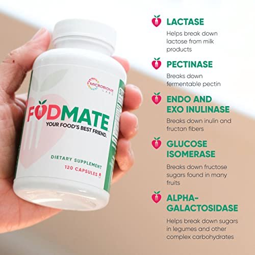 Microbiome Labs Fodmate - Digestive Enzyme Blend With Lactase + Alpha ...