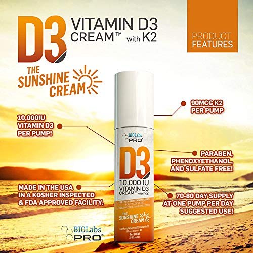 Biolabs Pro All Natural Vitamin D3 10000Iu Vitamin D Cream - Maximum ...