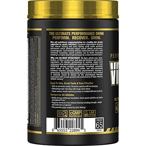 Allmax Vitastack Drink Mix, Orange - 8.82 Oz - Convenient Multivitamin ...