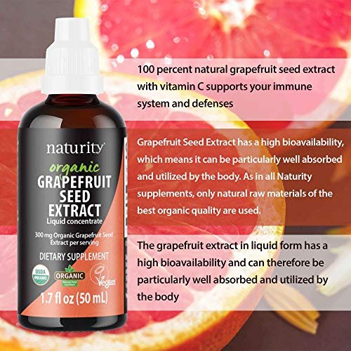 Naturity Organic Grapefruit Seed Extract Supplement - 300Mg Grapefruit ...