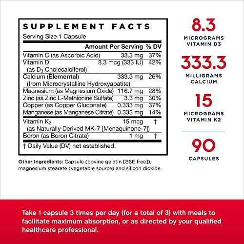 Jarrow Formulas Boneup Three Per Day - 90 Capsules - Micronutrient ...