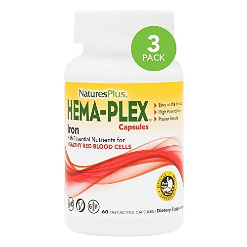 Naturesplus Hema-Plex Iron - 60 Fast-Acting Capsules, Pack Of 3 - 85 Mg ...