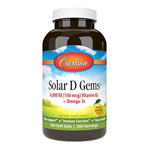 Carlson - Solar D Gems 6000 Iu (150 Mcg) Vitamin D3, 115 Mg Omega-3 Epa ...