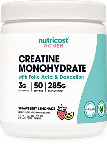 Nutricost Creatine Monohydrate Powder For Women, Micronized, Strawberry ...