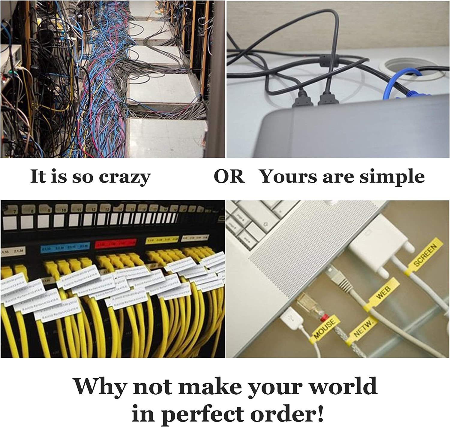 Mr-Label (20 Sheets, 600 Labels) White Self-Adhesive Cable Label ...