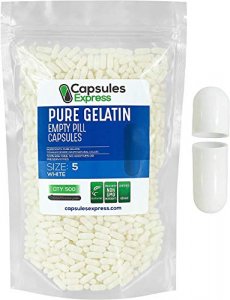 XPRS Nutra Size 5 Empty Capsules - 500 Count Very Small Empty Gelatin ...