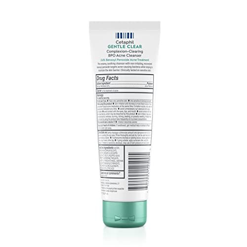 Cetaphil Gentle Clear Complexion-Clearing BPO Acne Cleanser with 2.6nzoyl Peroxide, Creamy and ...