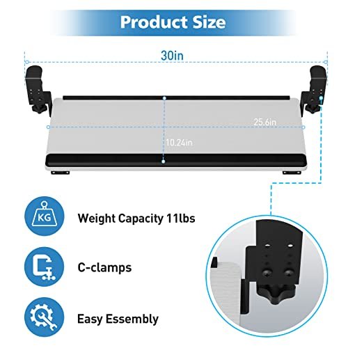Eqey Keyboard Tray Under Desk, Height Adjustable Keyboard Tray ... Eqey Keyboard Tray Under Desk, Height Adjustable Keyboard Tray ...
