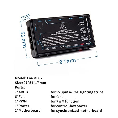 FormulaMod Sync Controller for ARGB (5v 3-Pin) Lighting & Fan (2510-4 ...