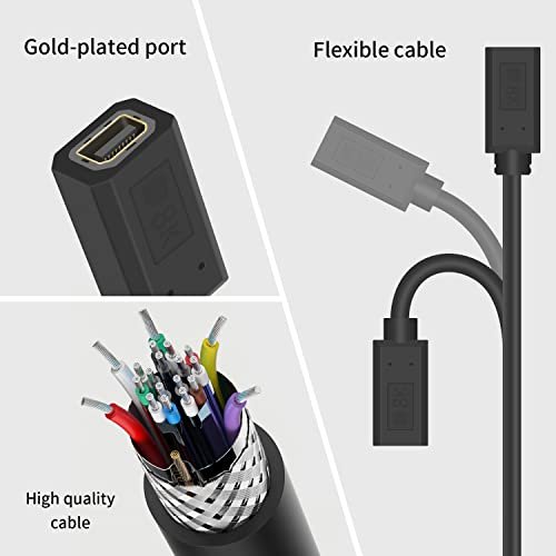 Duttek 8k Mini DisplayPort to DisplayPort Extender Cable, Bi ...