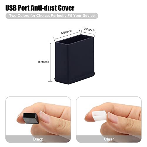 USB Cover Cap, 20 Pcs Black Clear Plastic USB A Male Anti-Dust Plug ...