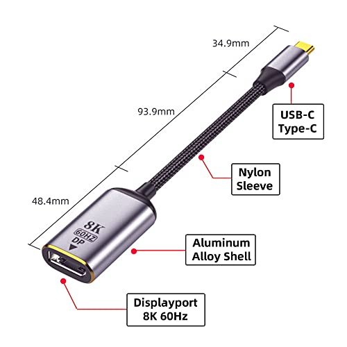 NFHK USB4 USB-C Type-C Source to Displayport DP Female Cable Display 8K ...