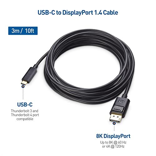 Cable Matters USB C to DisplayPort 1.4 Cable (USB-C to DisplayPort ...