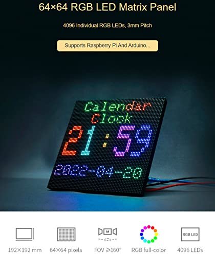 Rgb Full Color Led Matrix Panel 64X64 Pixels, 4096 Individual Rgb Leds ...