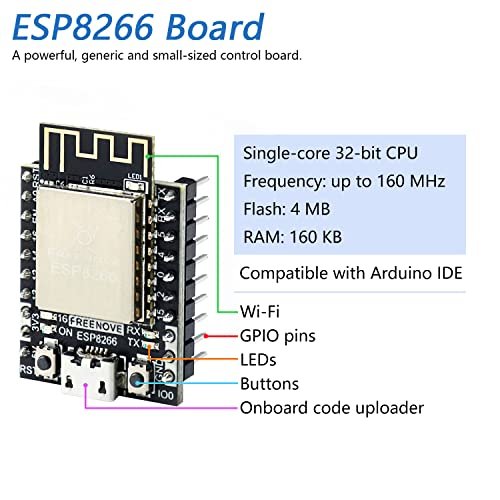 FREENOVE ESP8266 Development Board (2 Pack) (Compatible with Arduino IDE), ESP-12S Onboard Wi-Fi ...