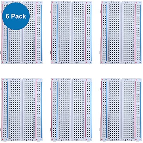 MMOBIEL 6 Pcs 400 Point Solderless PCB Breadboard Prototype Circuit Kits Compatible with DIY ...