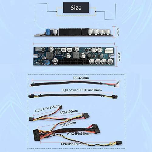 Iesooy 12V 300W DC DC ATX Peak Pico PSU ATX Switch Mining PSU 24pin ...