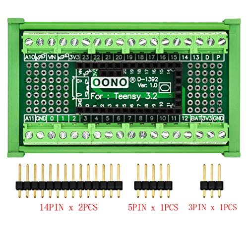 Terminal Block Breakout Board Module for Teensy 3.2, DIN Rail Mount ...