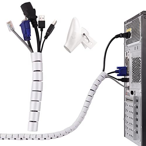 Cable Tube Organizer, Titacute Coiled Tube Sleeve Cable Wrap Spiral ...