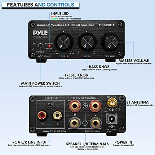 Bluetooth Hifi Mini Audio Amplifier - Class D Digital Desktop Pc Stereo ...