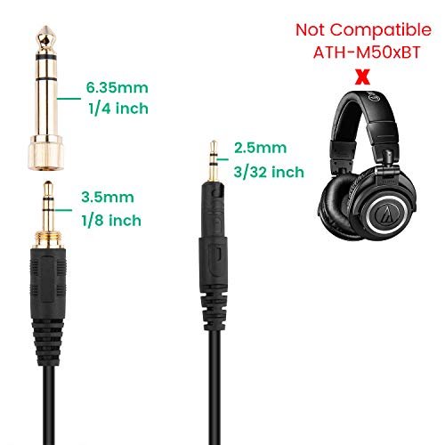 Smays ATH-M50x Cable, Coiled AUX Cord Replacement for Audio-Technica ...