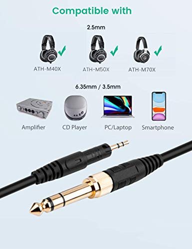 Smays ATH-M50x Cable, Coiled AUX Cord Replacement for Audio-Technica ...