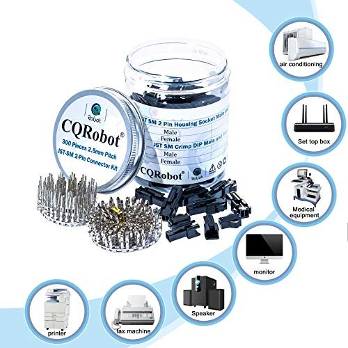 Cqrobot 50 Sets / 300 Pieces 2.5 Mm Pitch Jst Sm 2-Pin Ic Sockets & Plugs Adapter Connector Male ...