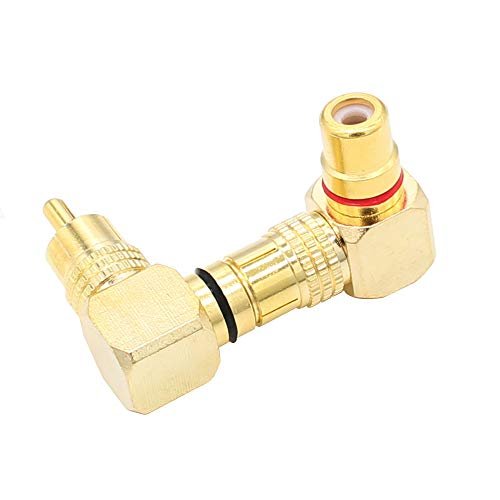 RCA Right Angle Adapter Gold-Plated 2-Pack 90 Degree RCA Adapter Plug ...