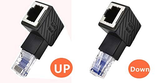 Traovien RJ45 Ethernet Adapter, 90 Degree Angle Cat5e/Cat6 Ethernet ...