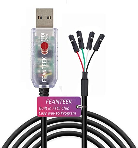 Feanteek USB to TTL Cable Adapter Uart USB Converter FTDI USB Serial Cable for Raspberry PI ...