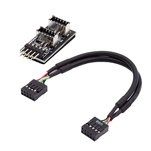 NFHK Dual USB 3.1 Front Panel Socket Key-A Type-E to USB 2.0 9Pin 10Pin ...