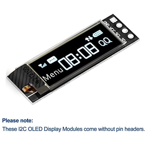 MakerFocus 2pcs I2C OLED Display Module 0.91 Inch I2C SSD1306 OLED ...