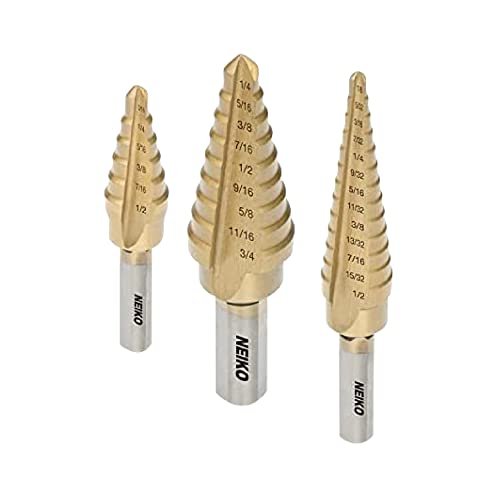 Neiko 10193A Titanium Step Bits, Unibit Set, 28 Sizes, High Speed Steel ...